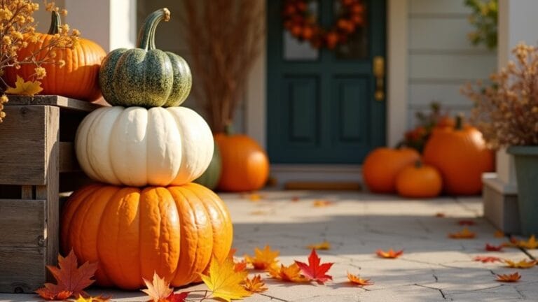 21 Striking Stacked Pumpkin Displays For Eye-Level Impact